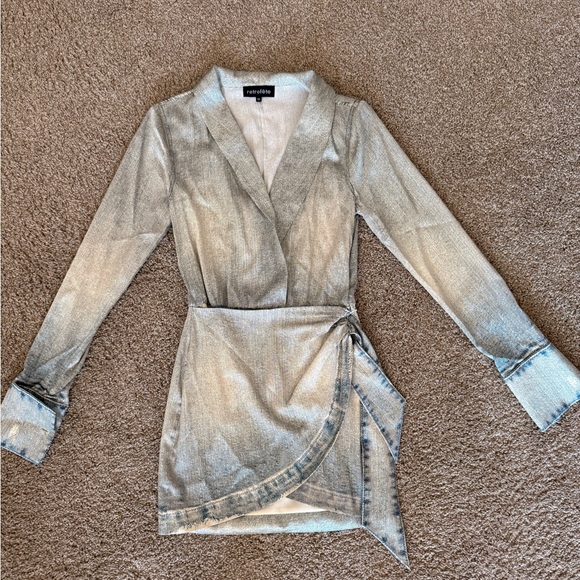 Retrofete | Dresses | Retrofete Silver Mini Dress | Poshmark